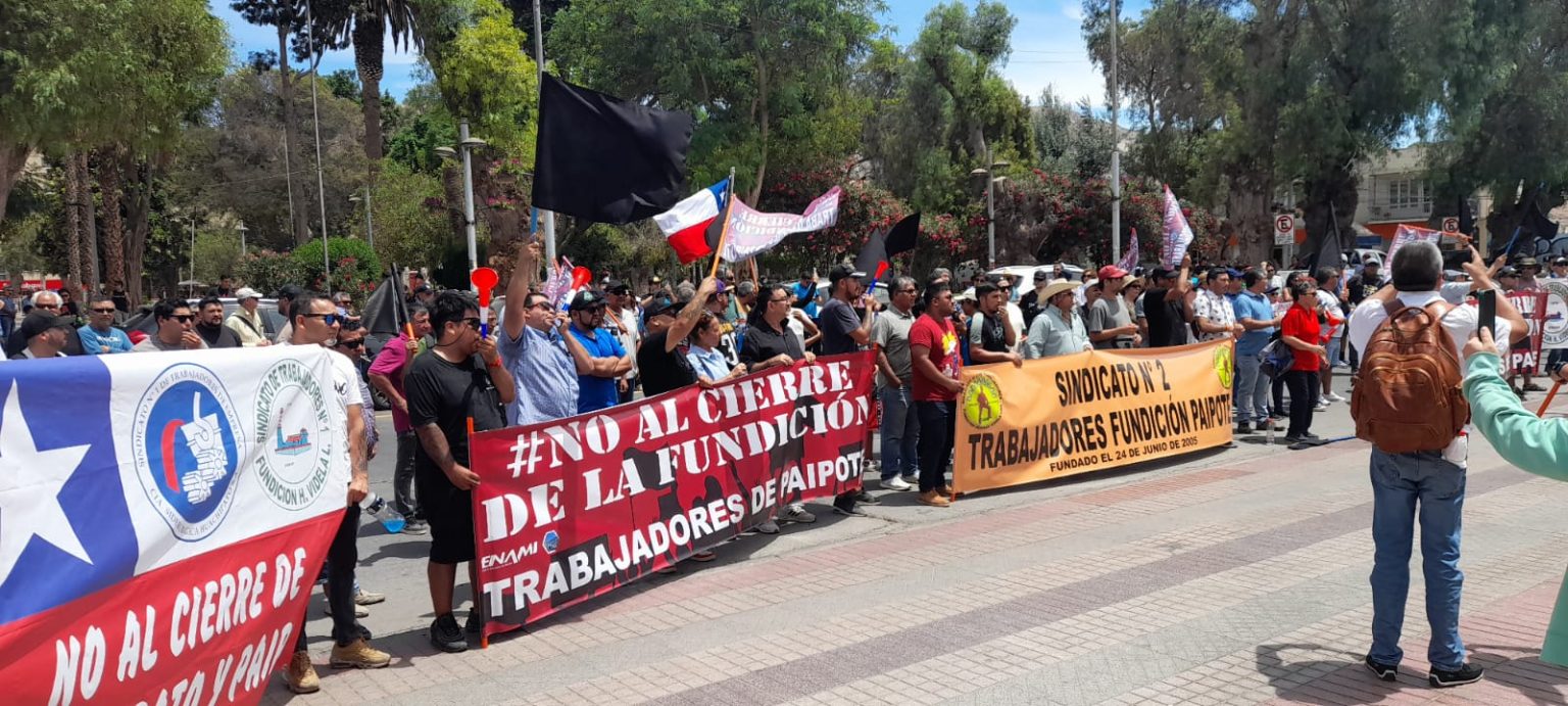 Trabajadores de la Fundición Hernán Videla Lira organizaron nueva jornada de movilización ...