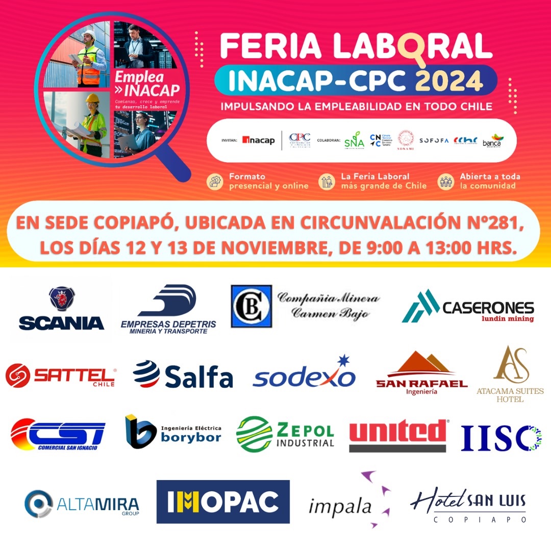 Feria Laboral INACAP - CPC 2024: más de 20 empresas ofrecerán prácticas ...